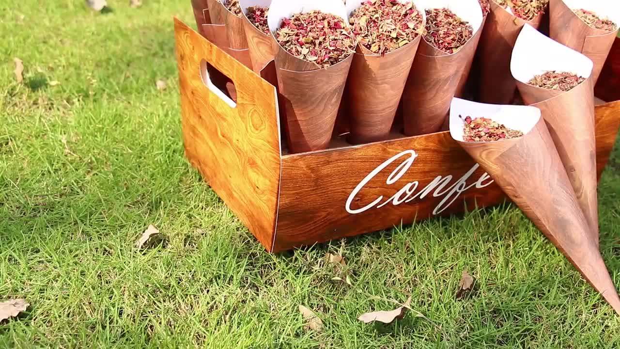 Microstar White Wedding Tray Confetti Cone Holder Box Confetti Gift ...