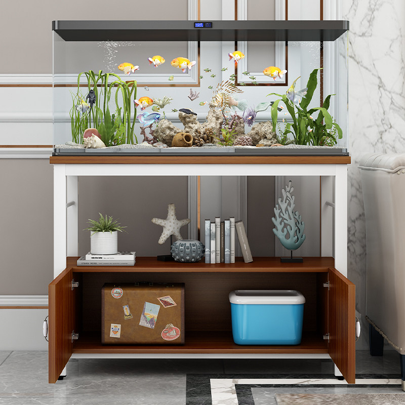 [USD 53.43] Simple fish tank fish tank with metal scaffolding household ...