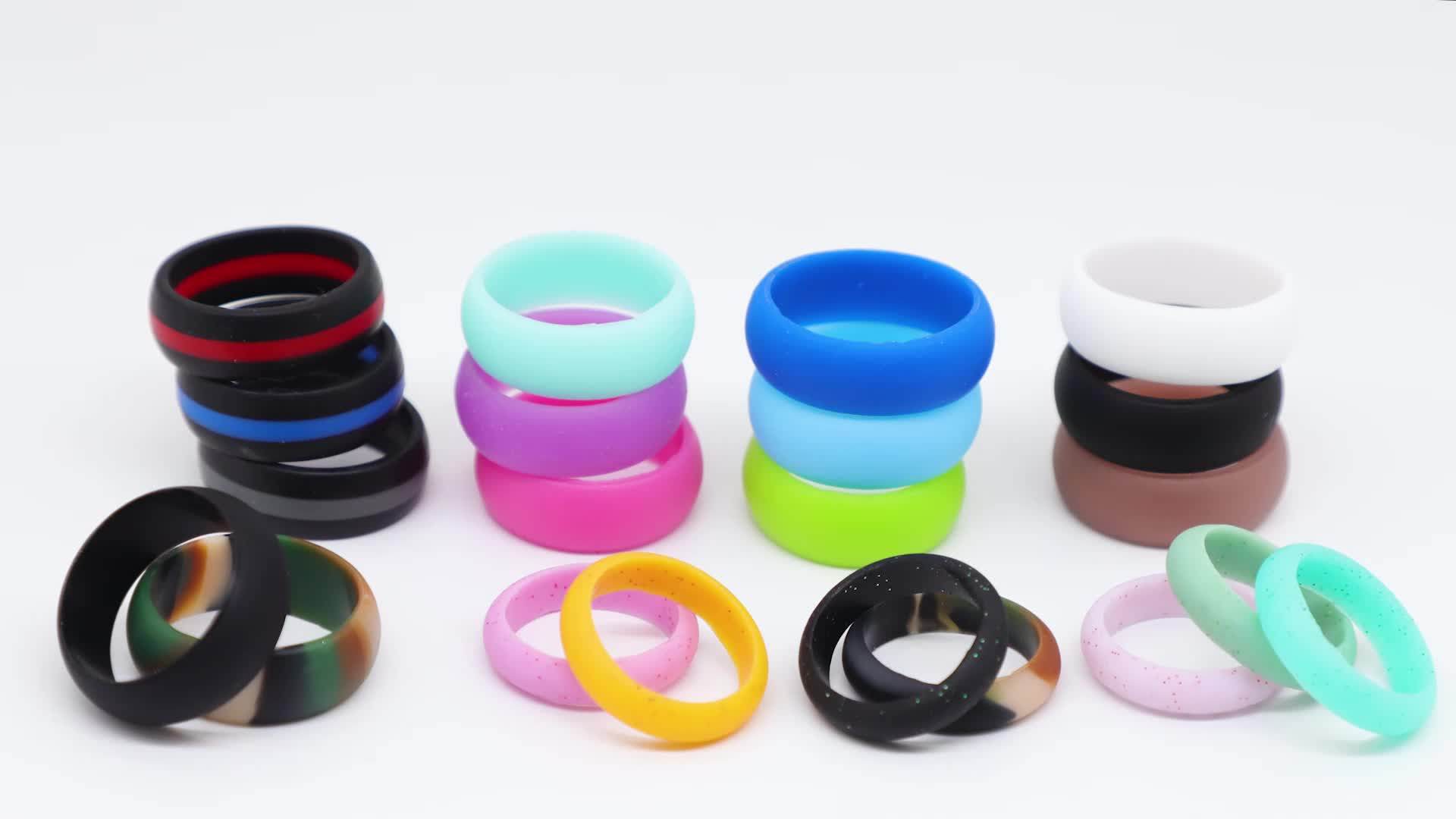 Personalized Silicone Finger Rings Promotion Fitness Sports Colorful ...