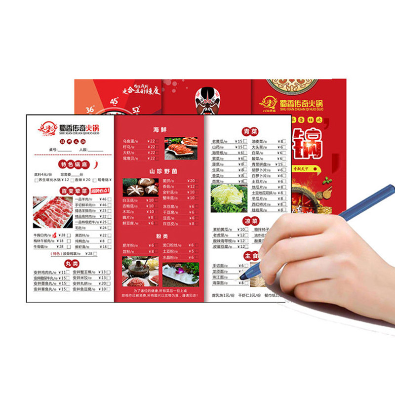 [USD 27.50] Hot pot shop disposable tick point menu design to make a ...