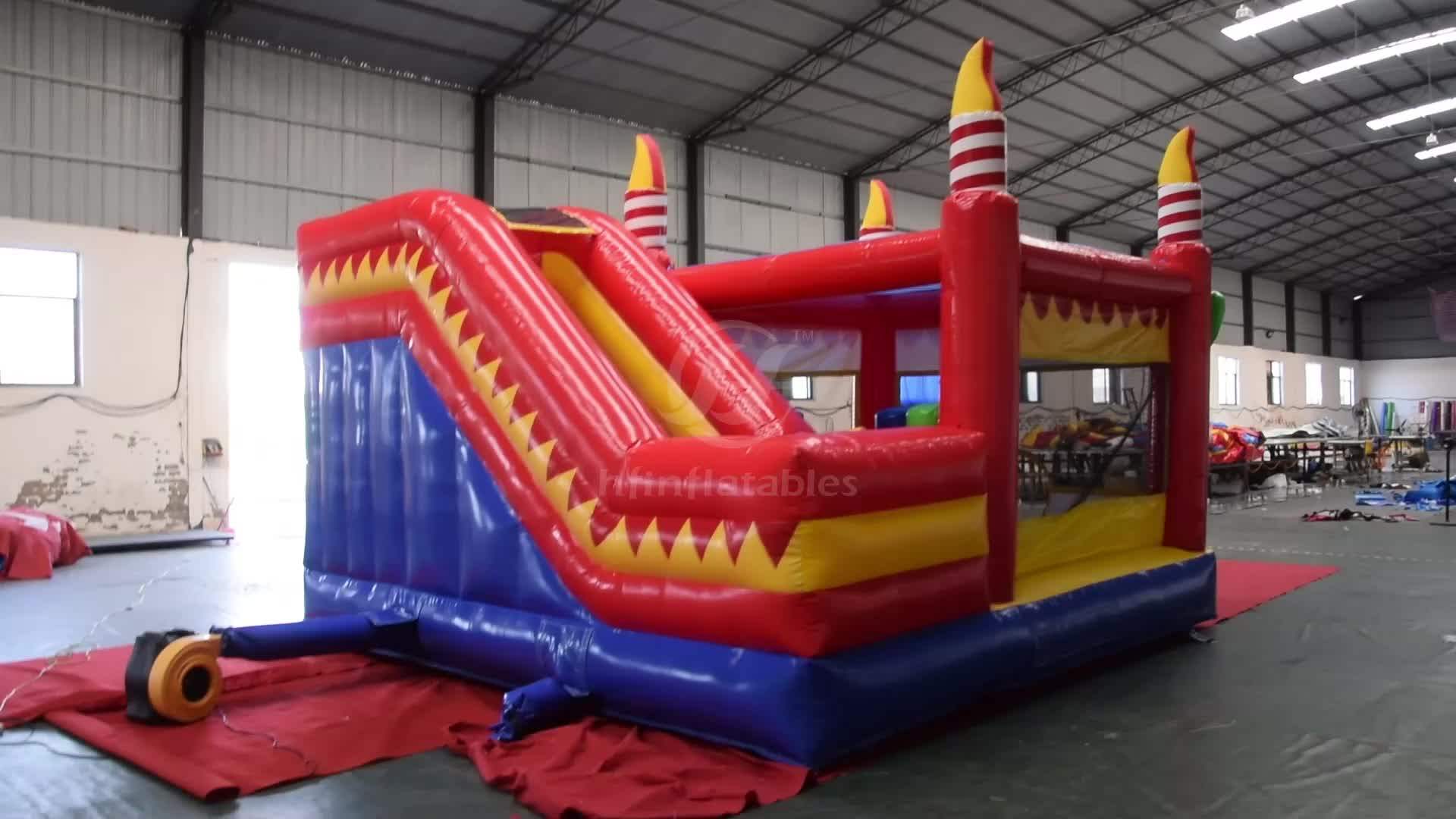 Commercial Cheap Birthday Cake Moonwalk Inflatable Combo Slide Jumping ...