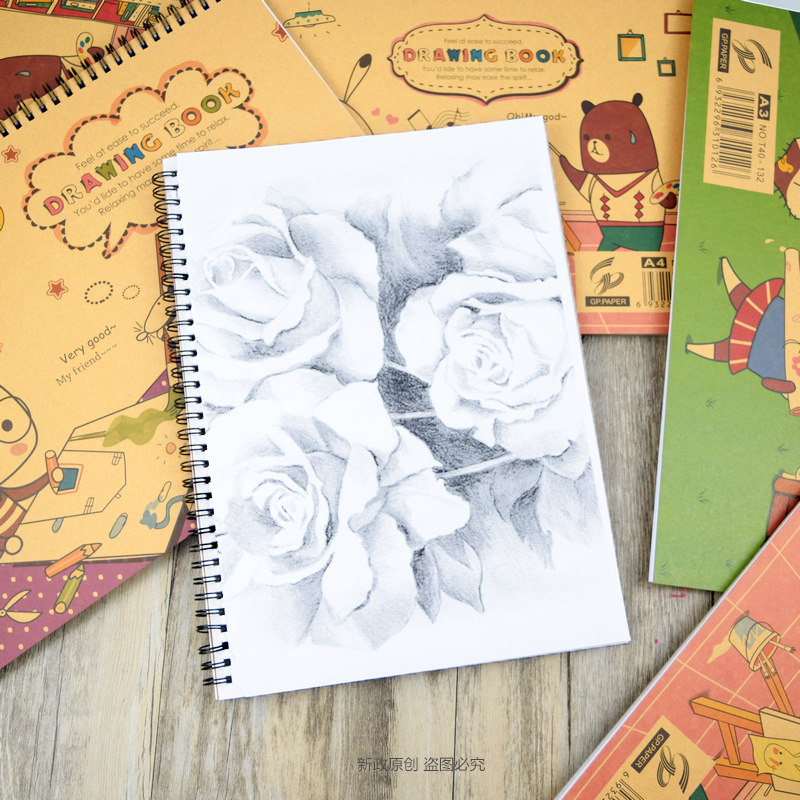 [USD 6.56] Drawing Book A3 Coil Drawing Book Cartoon Drawing Book Thick ...