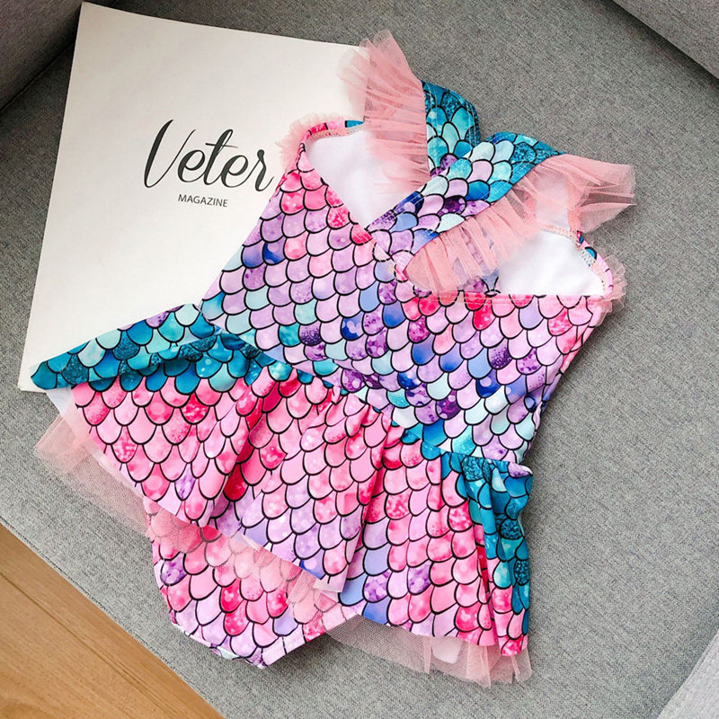 [USD 26.91] Children's swimsuit female conjoined princess mermaid ...