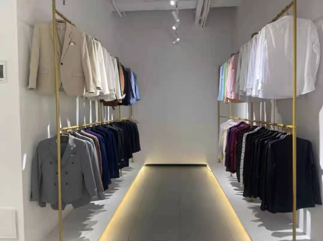 服装展示架上墙壁挂式双层挂衣服影楼礼服婚纱店西服裤子陈列货架-阿里巴巴
