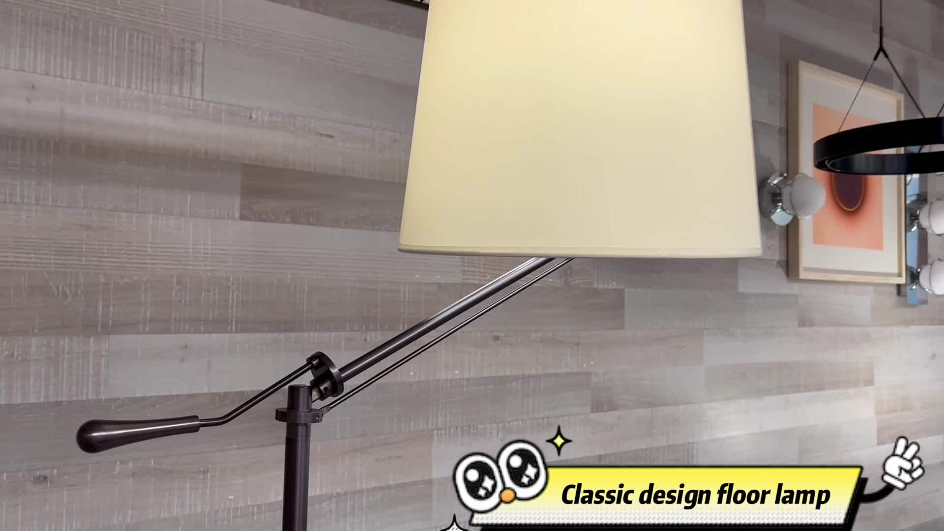 Ce Certification Flexible Standing Floor Lamp E26 Bulb Fabric Shade ...