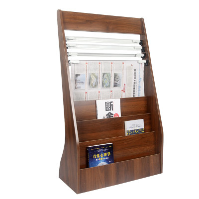 [USD 62.86] Newspaper Rack Bookshelf Wooden Information Rack Floor ...