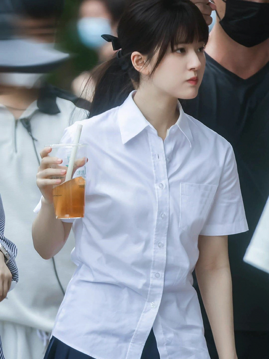 趙露思同款jk長短袖白襯衫女夏季畢業季百搭高中學生校服班服套裝-Taobao
