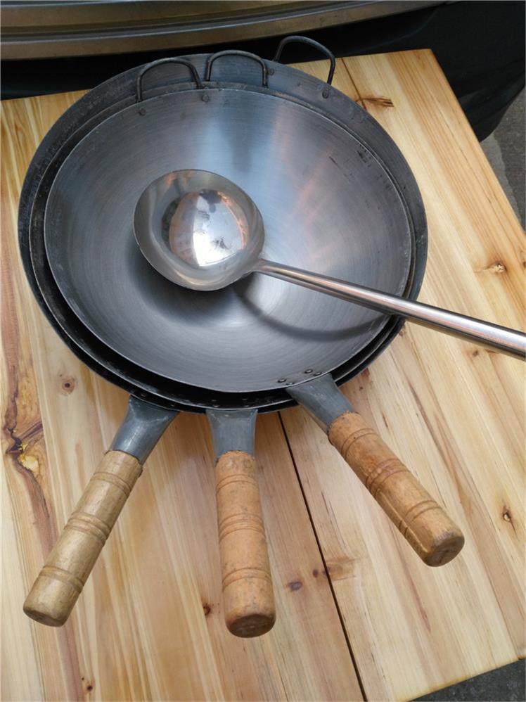 Household fried powder iron pot 40cm stir fried spoon fry pan non ...