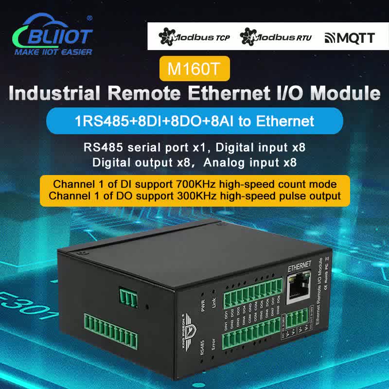 Modbus Rtu Tcp Mqtt Ethernet I/o Module With 1rj45 For Network 1rs485 ...