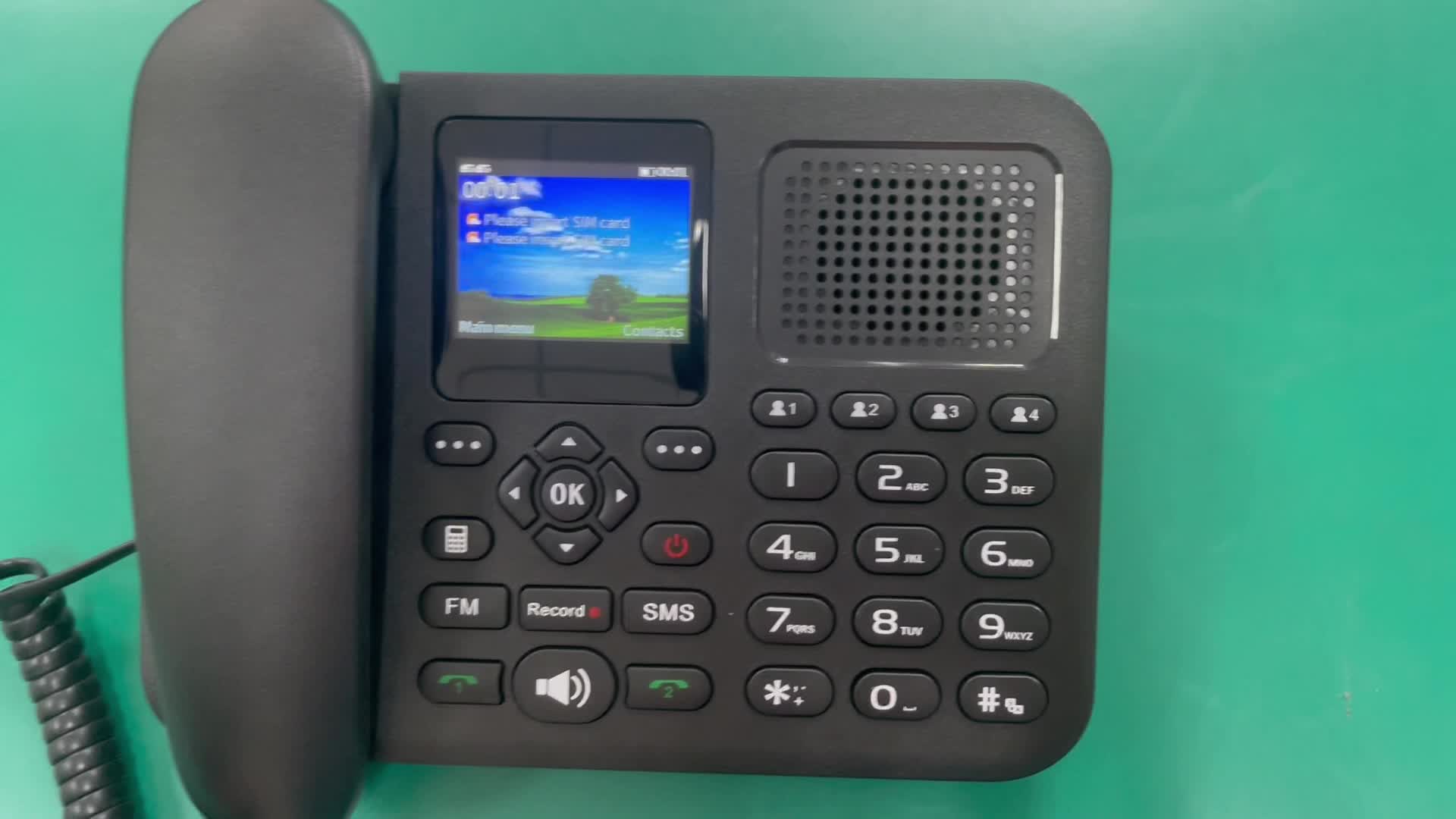 Home And Office Use 2g Gsm Wireless Smart Desktop Phone Fm Radio Call Recording Sim Cordless ...