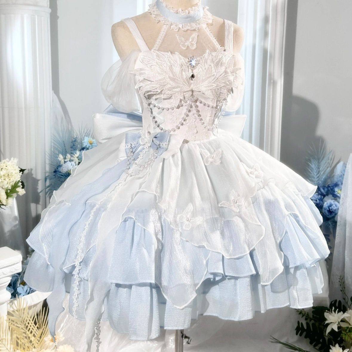 👑 Blue and white swan princess style dress - let you transform into a ...