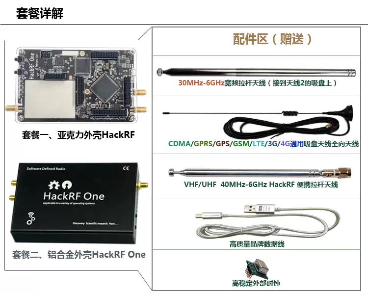 美国原版 HackRF One(1MHz-6GHz) 开源软件无线电平台 SDR开发板