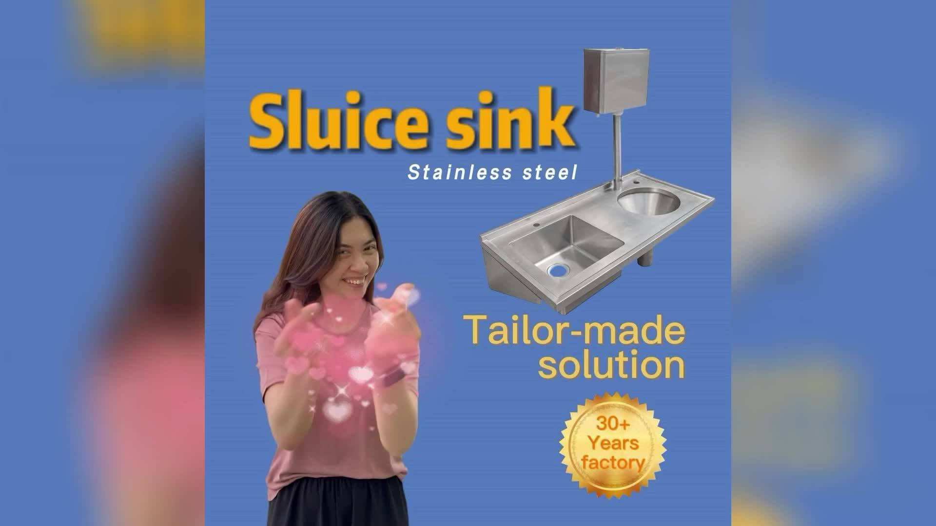 Wall Hung Sluice Sink Stainless Steel Hospital Medical Sewage Wash ...