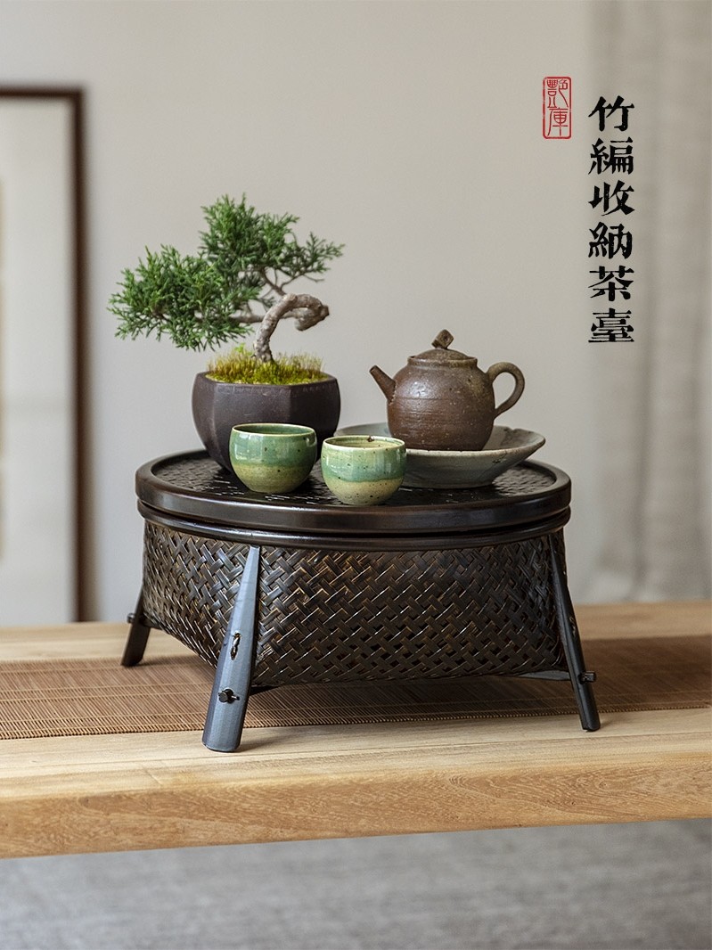 [USD 38.99] Bamboo table tea storage box paint craft tea plate dry tea ...