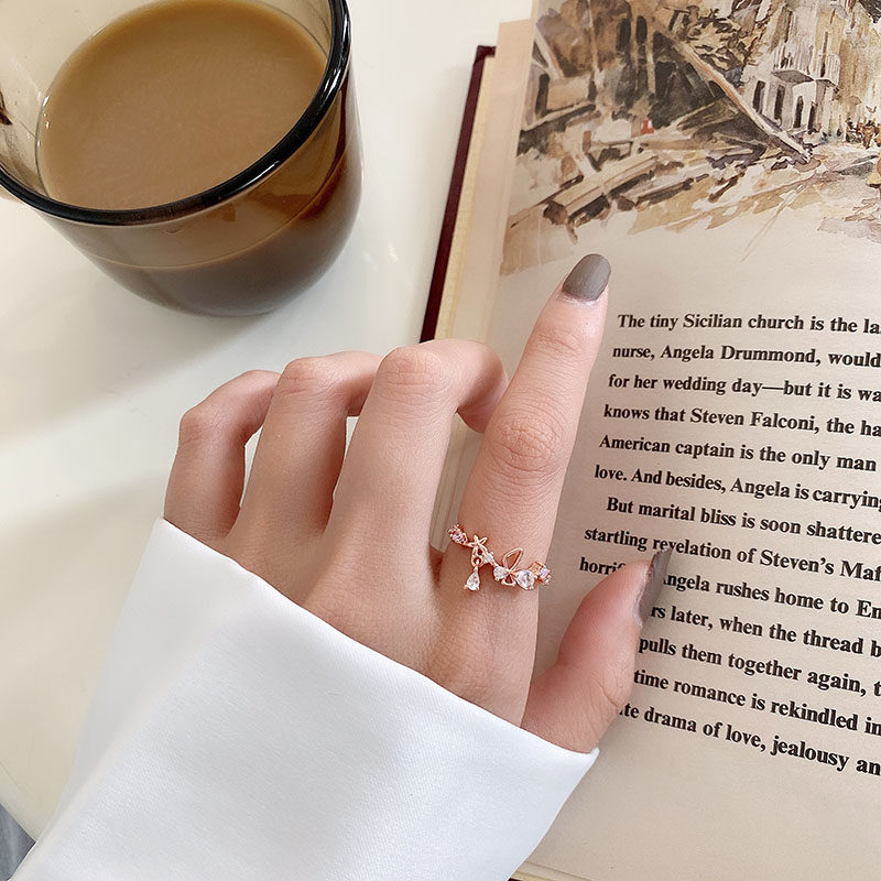 Buy ins opening adjustable micro-set zircon ring female trend fashion ...