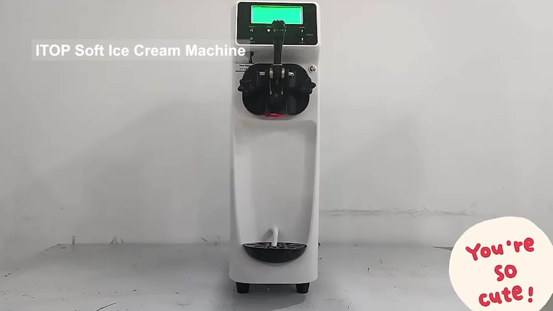 Coffee Shop Ice Cream Machine Commercial Soft Serve Ice Cream Making ...
