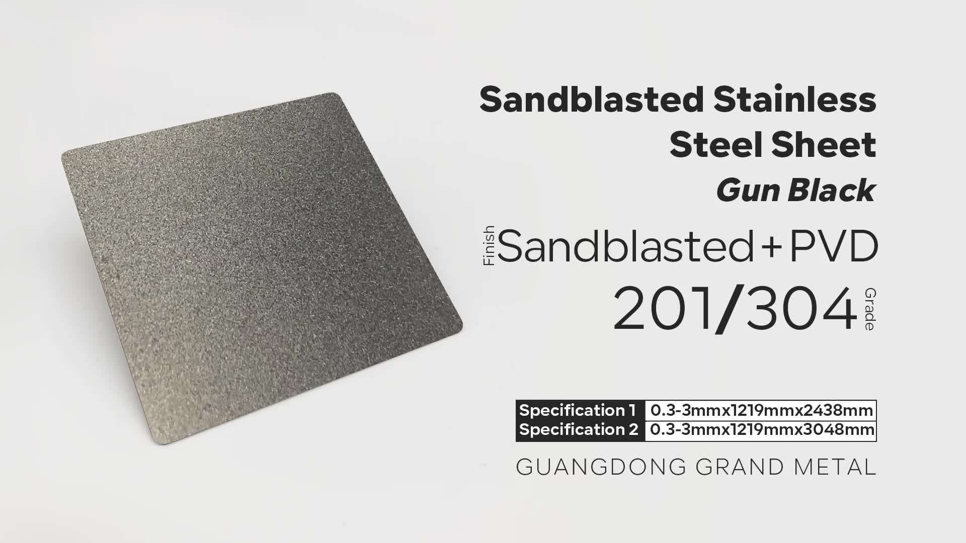 Decorative Metal Sheet Stainless Steel Bead Blasted Sheet 304 Gun Black ...
