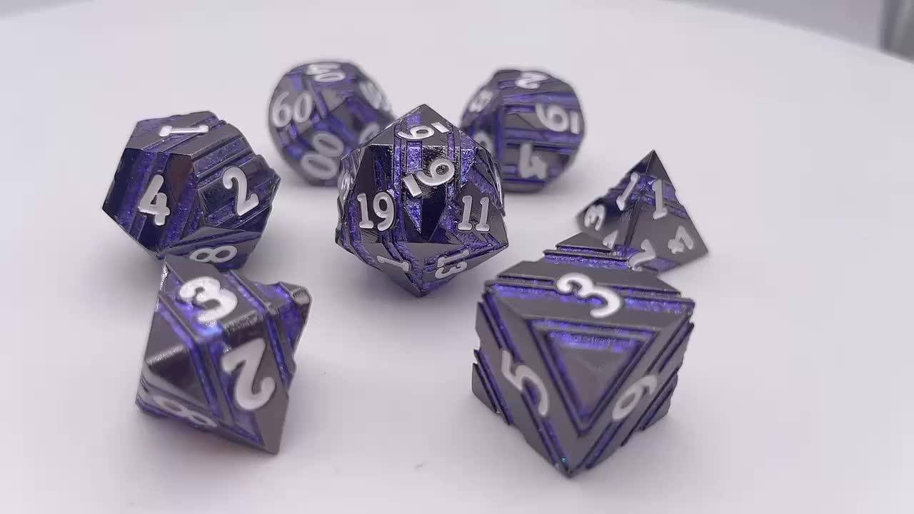 Wholesale Dnd Metal Dice Set Custom Stripes Polyhedral Dice D4 D6 D8 ...