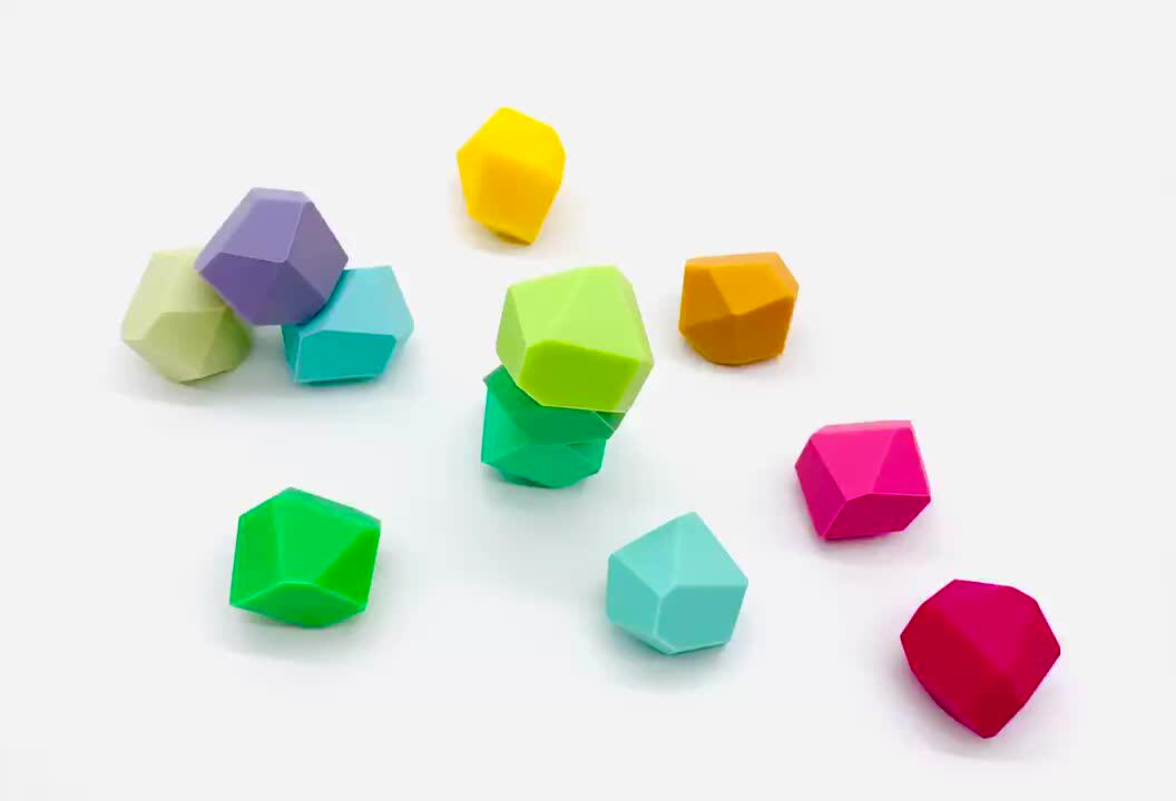 Bpa Free 12pcs Silicone Blocks Toys Interactive Games Montessori Early ...