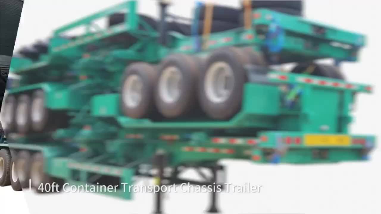 New 40ft Skeleton Container Transport Truck Semi Skeleton Trailer With ...