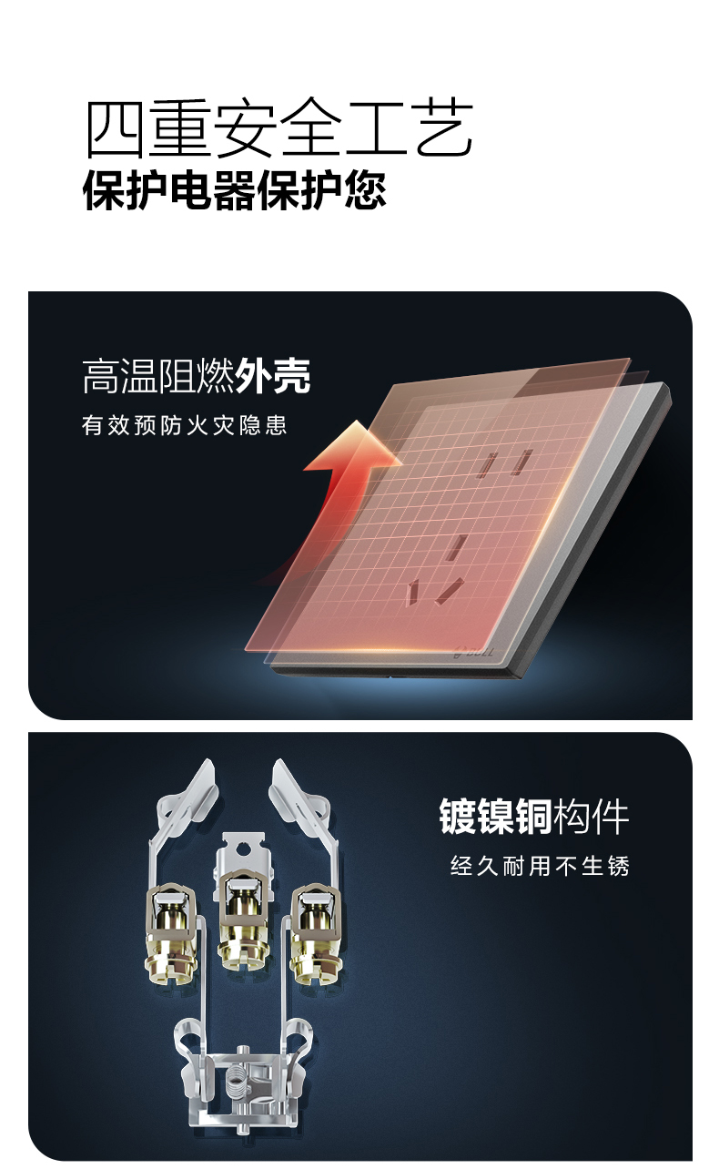 公牛G57蝶翼超薄开关插座五孔插座16a面板86型usb暗装家用远山灰-阿里巴巴