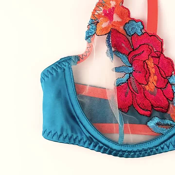 Sexy Lingerie Set Flower Embroidered Color Lingerie Sexy Hot ...