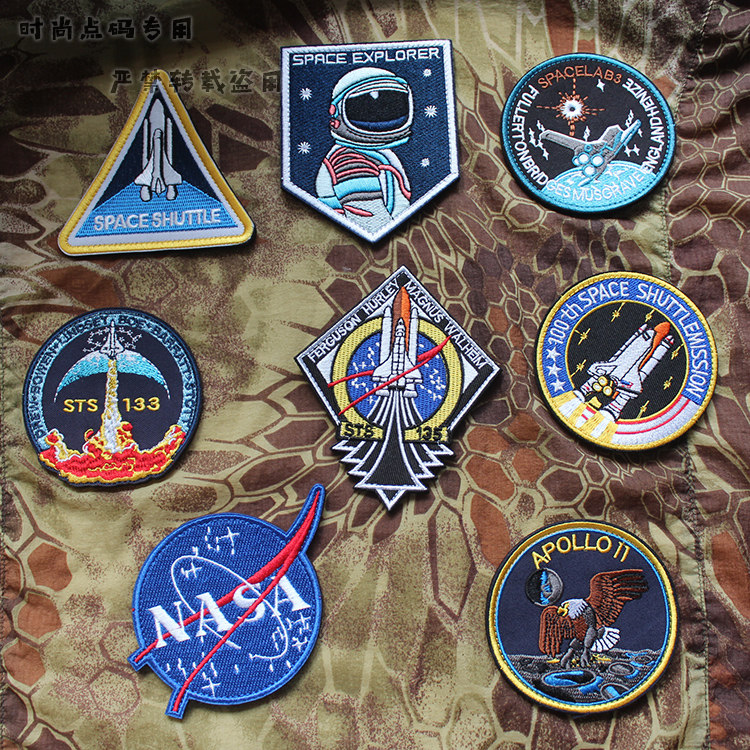NASA NASA Space Agency Embroidered velcro armband Outdoor personality badge