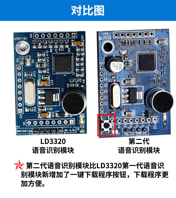 LD3320语音识别模块物语音交互/声音控制/智能家居/51单片机STC-阿里巴巴