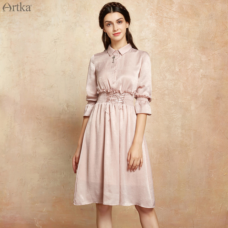 Купить Женское платье весна новый высокой талией ретро artka Аккадского ...