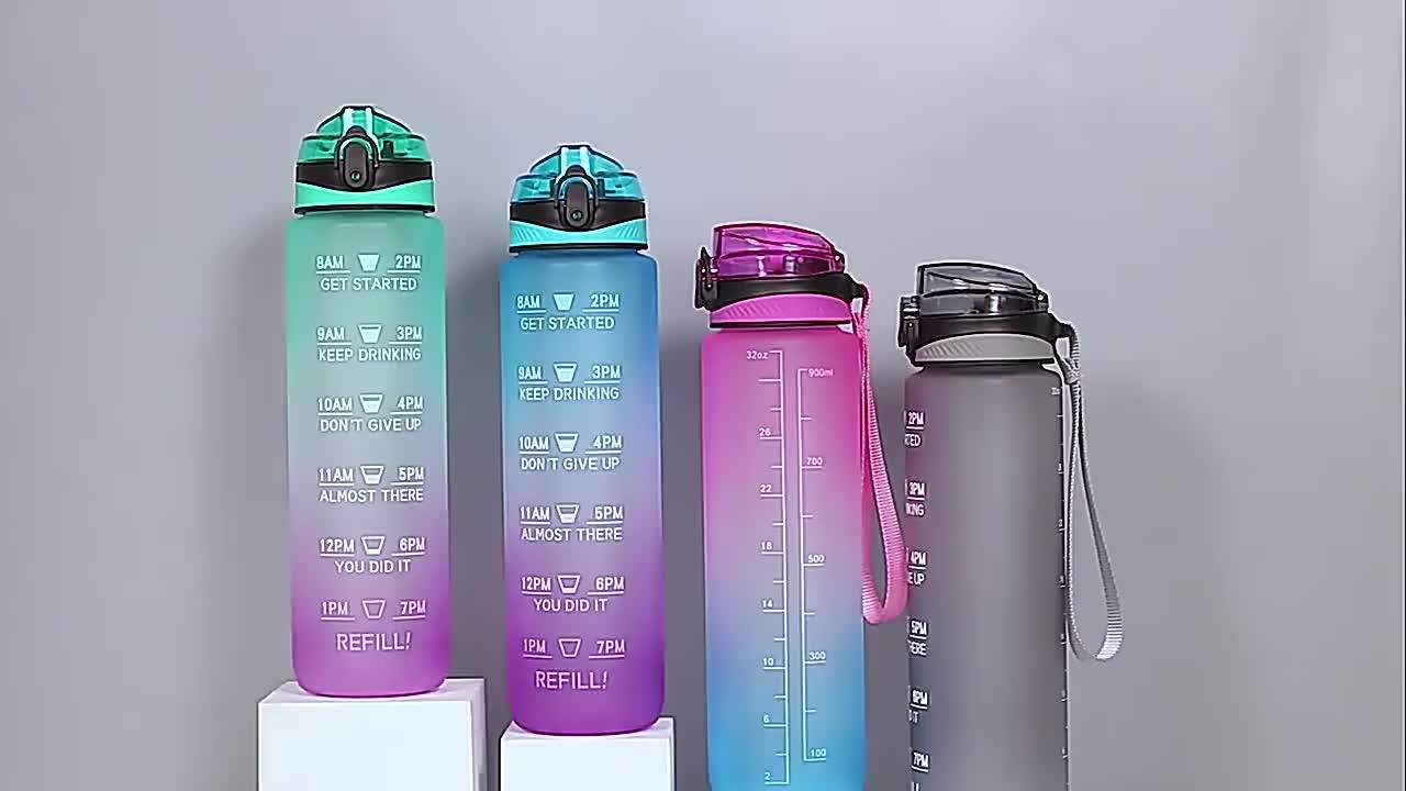 Custom Bpa Free Plastic Eco Friendly Water Bottle Time Stamp Top Seller ...