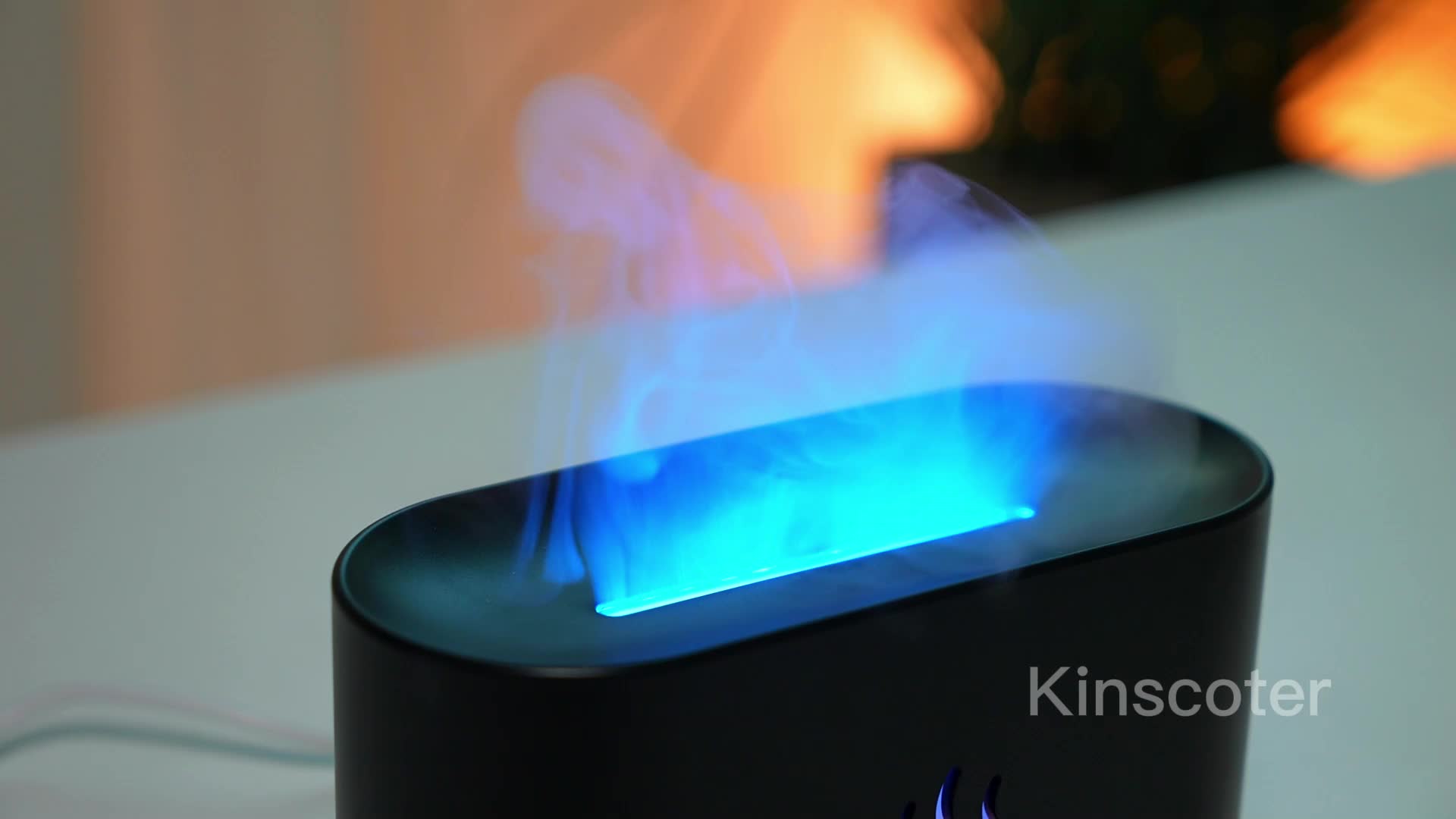 Kinscoter Essential Oil Usb Ultrasonic Flame Humidifier Led Colorful Fire Flame Aroma Oil ...