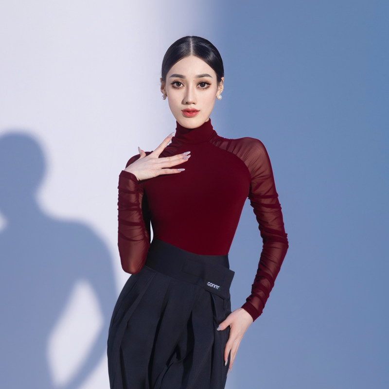 Kangni’s new latin dance tops review｜the high collar and pile sleeve ...
