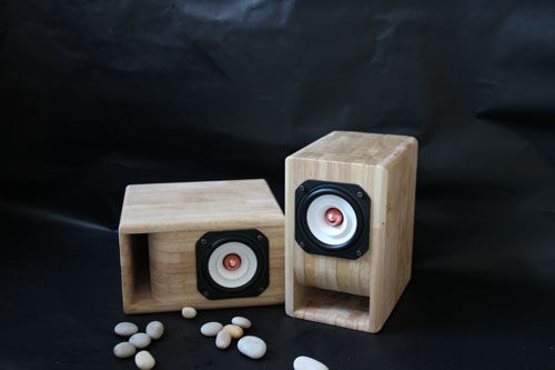 4-inch solid wood maze speaker bookcase box with 4-inch full-range ...