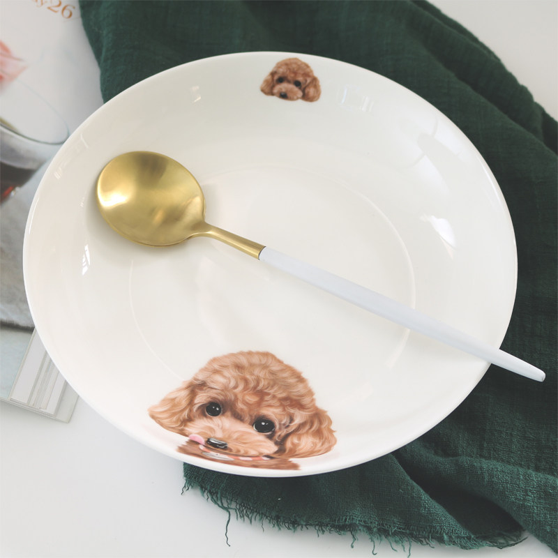 Buy VIP Dog Series Ceramic plate dishes family large round disk deep ...