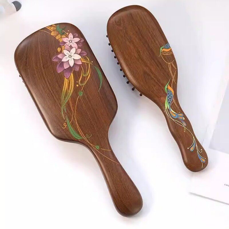 Tan carpenter gift box feng yin cuiping king wood air bag massage comb ...