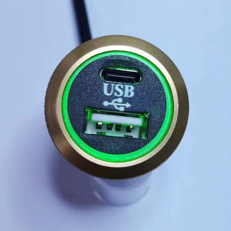 Embedded Round Metal USB Charging Socket for Furniture with Hidden USB ...