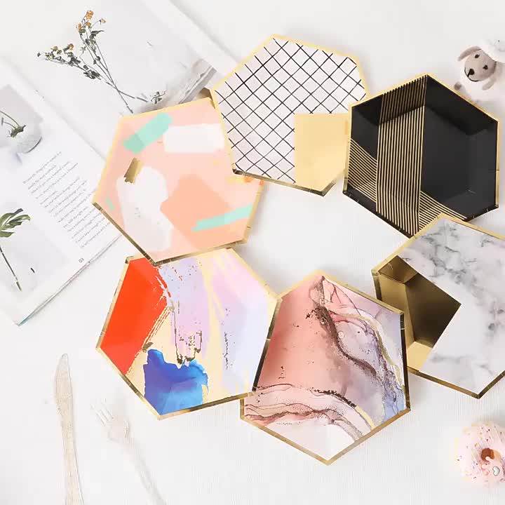 Hexagonal Shaped Paper Dinner Plates Party Paper Plate For Birthday ...