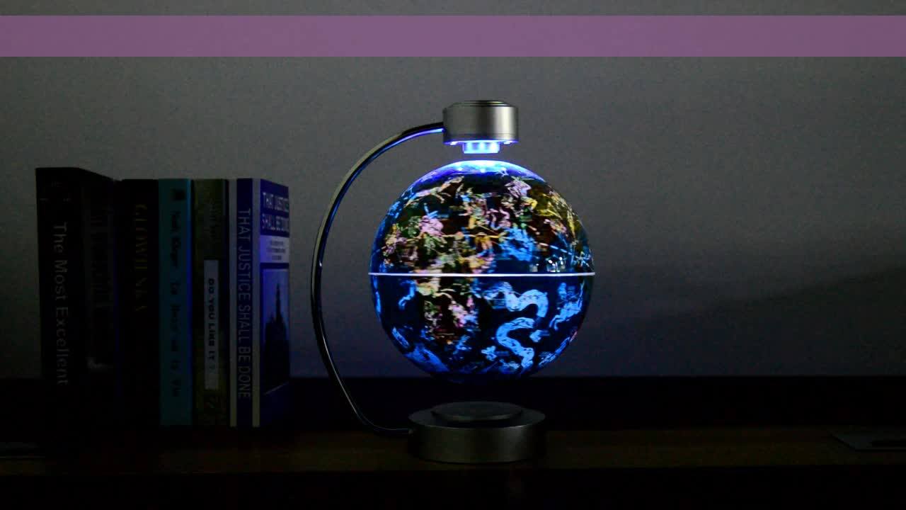 Magnetic Levitating Globe Plastic World Map Globe Rotating Magnetic ...