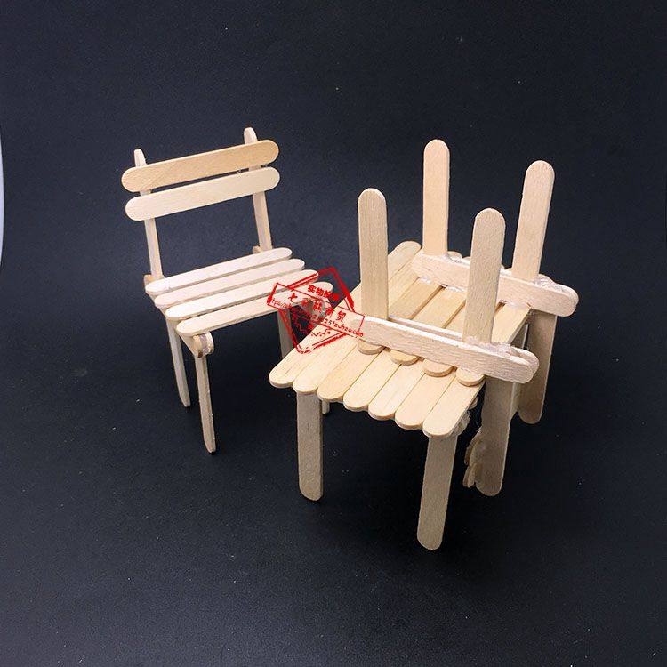 Popsicle stick small dining table Mini creative DIY handmade small ...