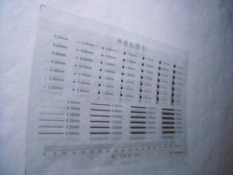 Appearance inspection standard Card point gauge Black dot table ...