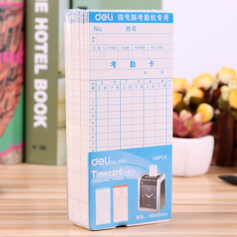 [USD 12.71] 100 Dell Attendance Cards Paper Clocking Machine Clocking ...