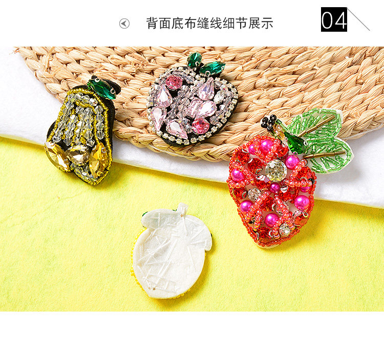 手工钉珠热带水果布贴水钻草莓苹果梨子芒果贴花手缝DIY服饰辅料-阿里巴巴