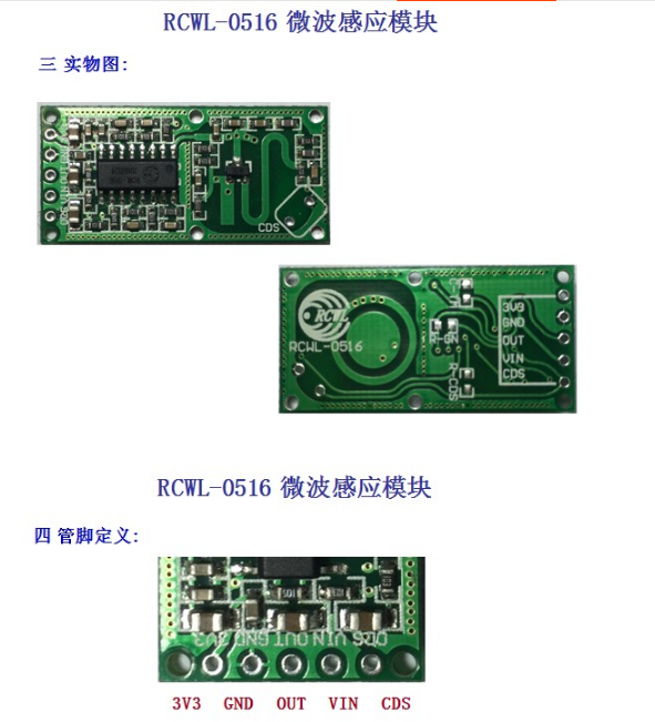 RCWL-0516 Microwave radar sensor switch module Human body sensor module ...