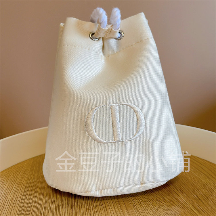 DIOR Dior apricot drawstring cosmetic bag 17*15CM storage bag coin ...