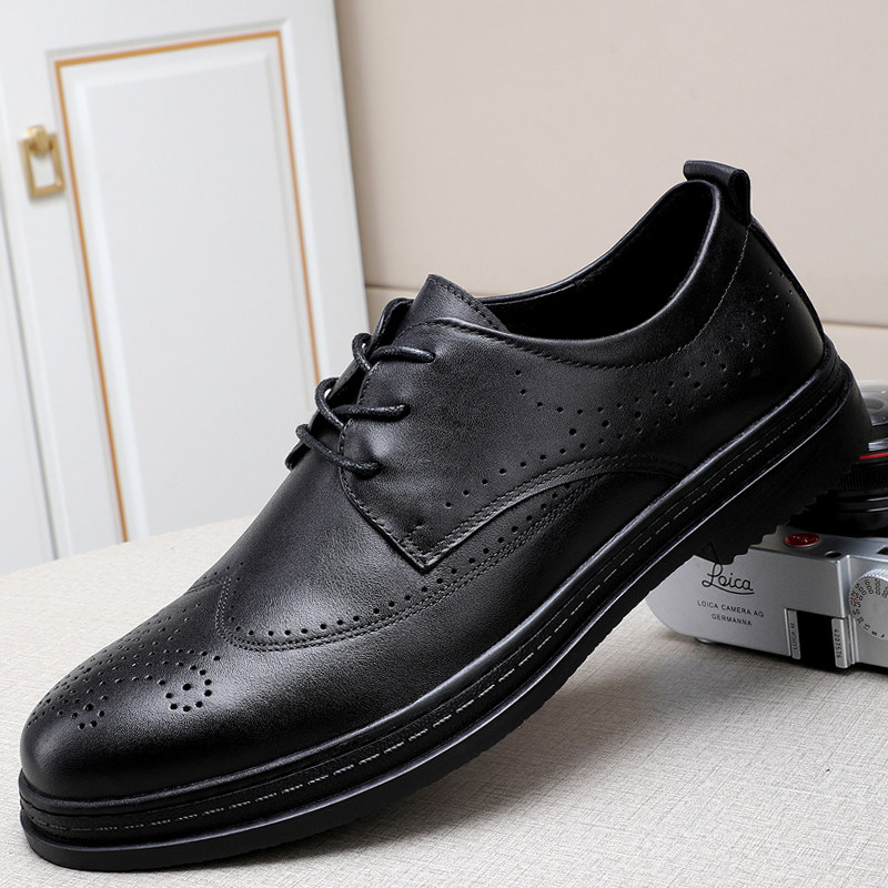 Men's shoes spring and autumn new dressed leather leather shoes leather ...