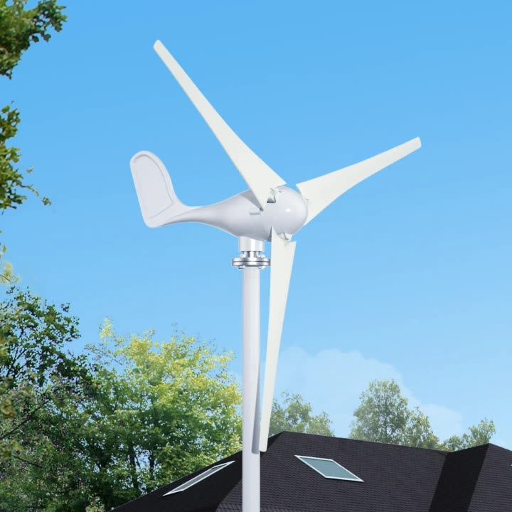 100w/200w/300w/400w/500w Light Wind Mill 12v/24v Horizontal Shaft Wind ...