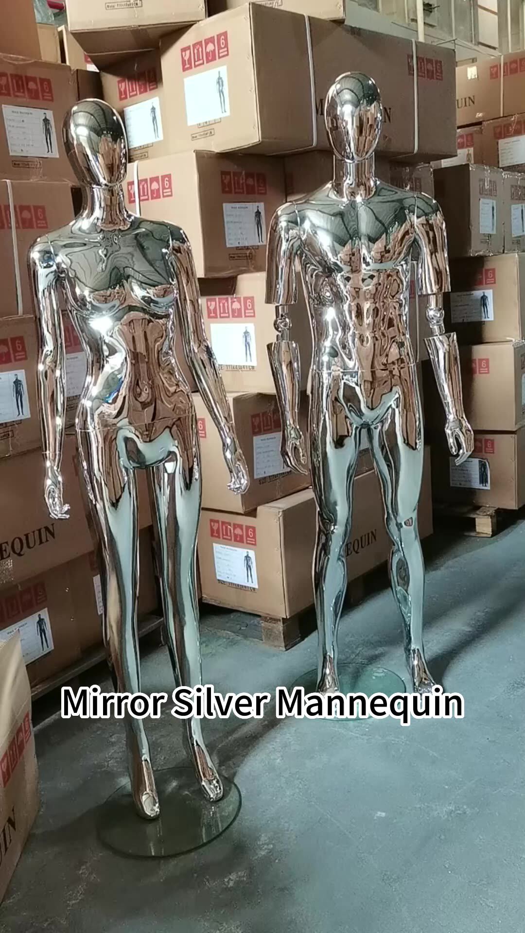 Wholesale Headless Men Mannequin Full Body Glossy Silver Chrome Male ...
