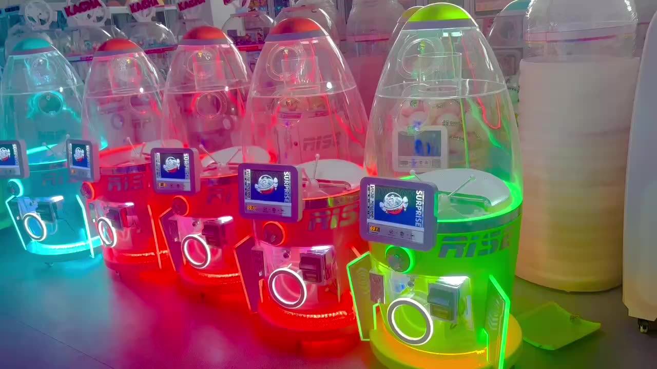 Space Capsules Toy Vending Machine 10" Lcd Screen Coin Operated Gashapon Machine For 100mm ...