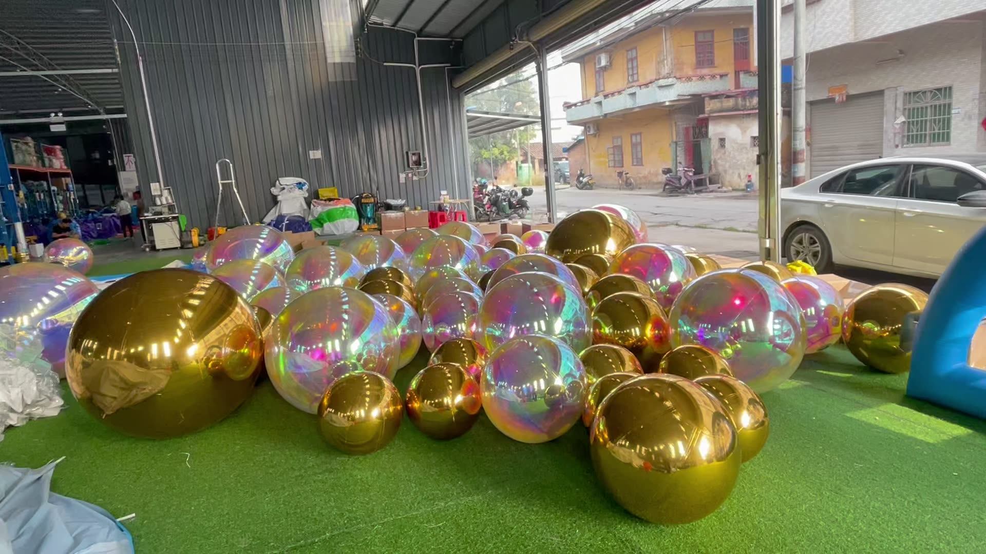 Purple Inflatable Mirror Ball Reusable Big Bubble Balloon Inflatable ...