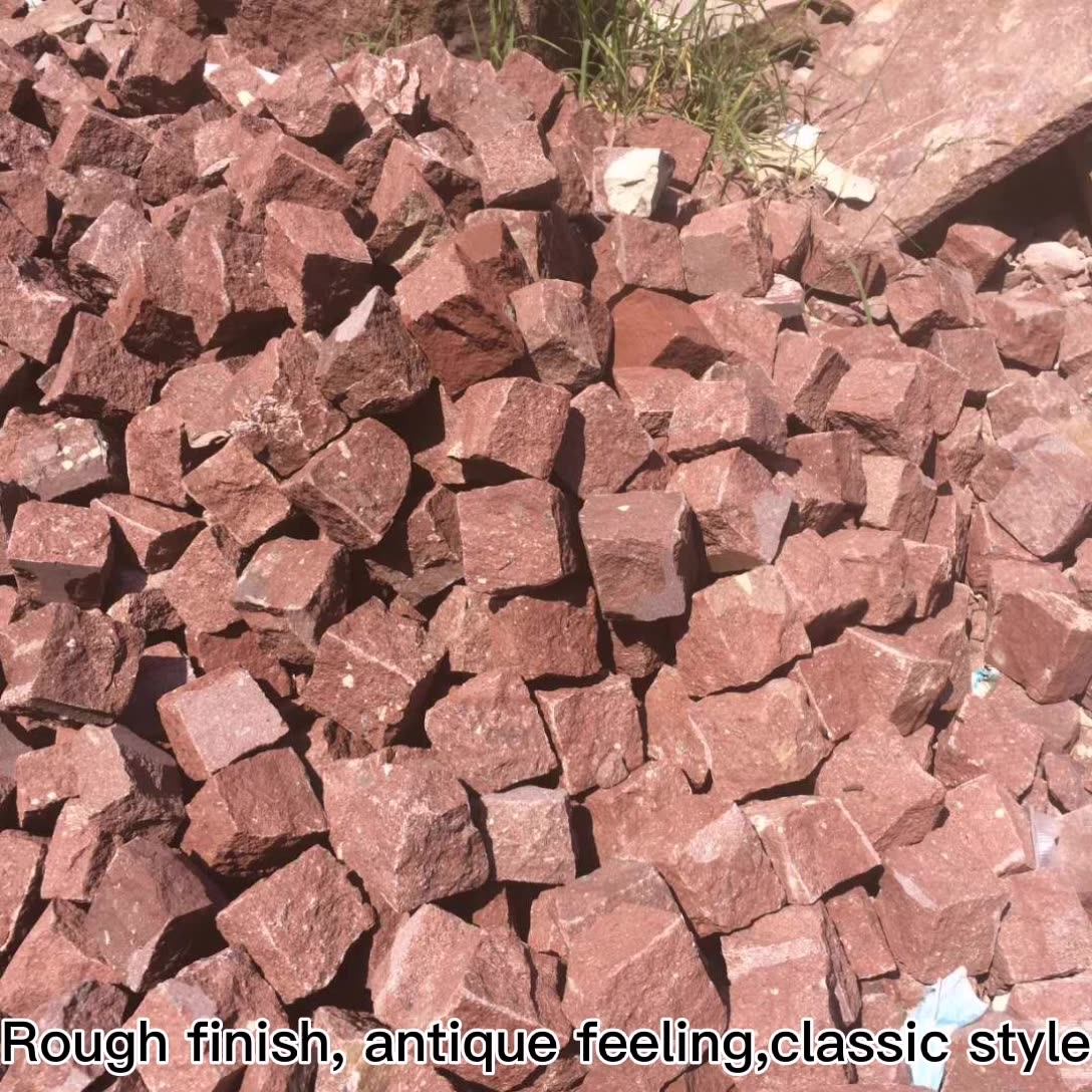 Red Porphyry Pavement Granite Split Face Wall Stone Or Paving Stone ...